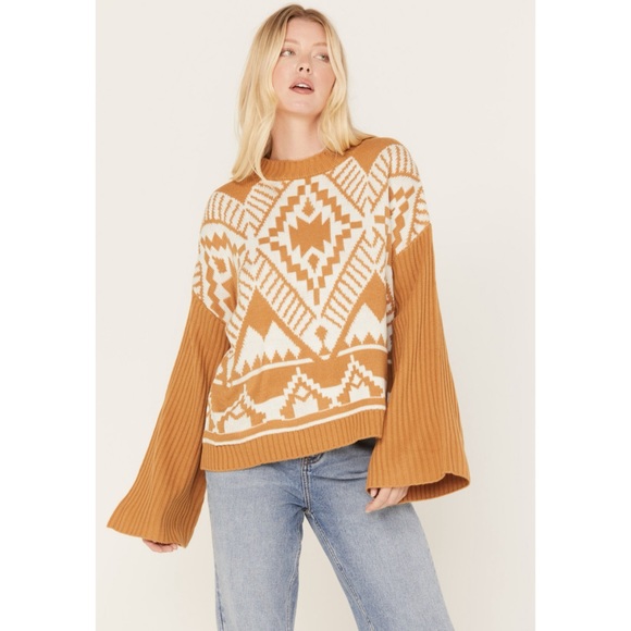 Wrangler | Sweaters | Wrangler Retro Boho Southwestern Print Ribbed ...